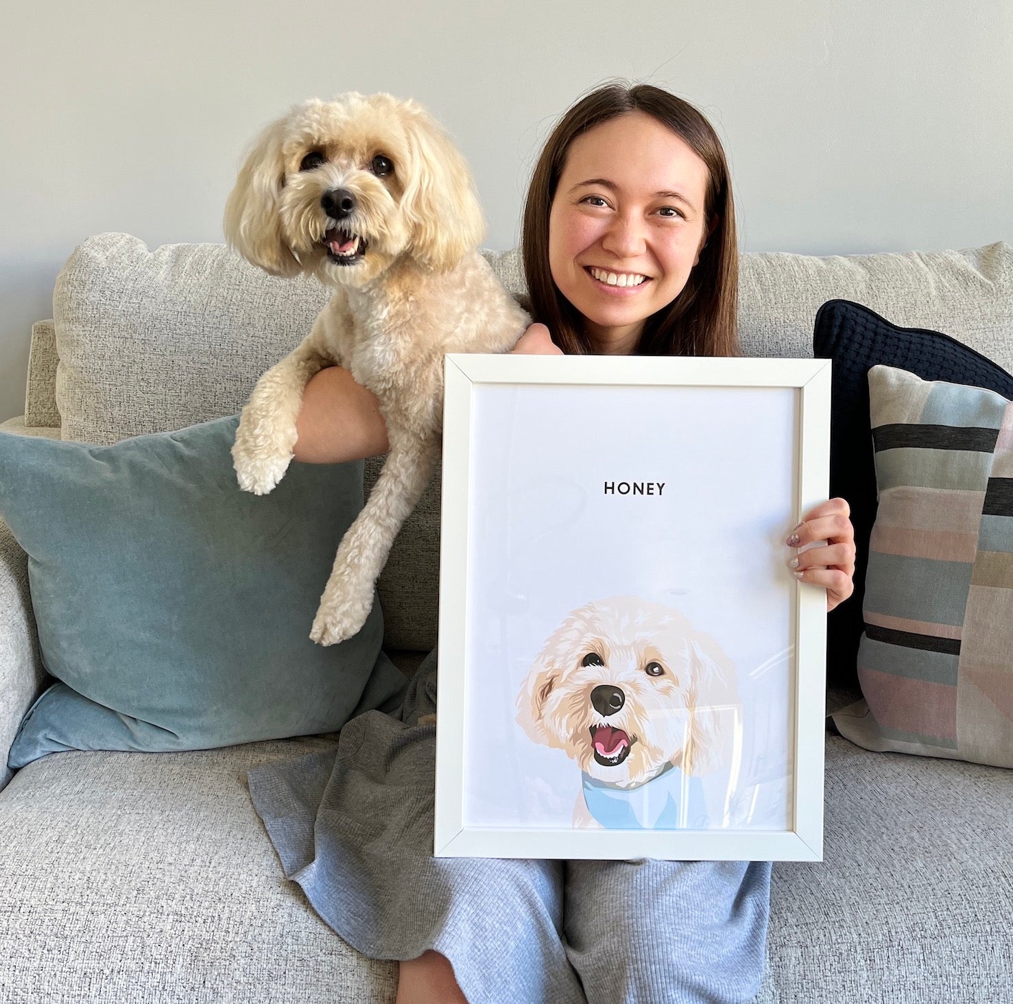 Modern Pet Portrait | Digital Pet Portraits | Crown & Paw