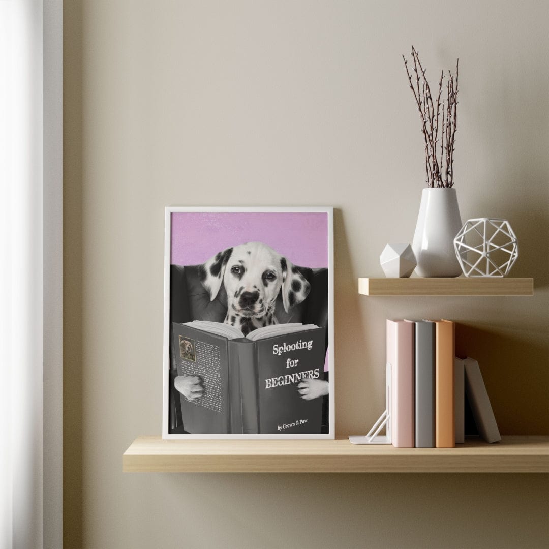 Custom Pet Portrait Reading a Book - Framed Poster - Crown and Paw ...