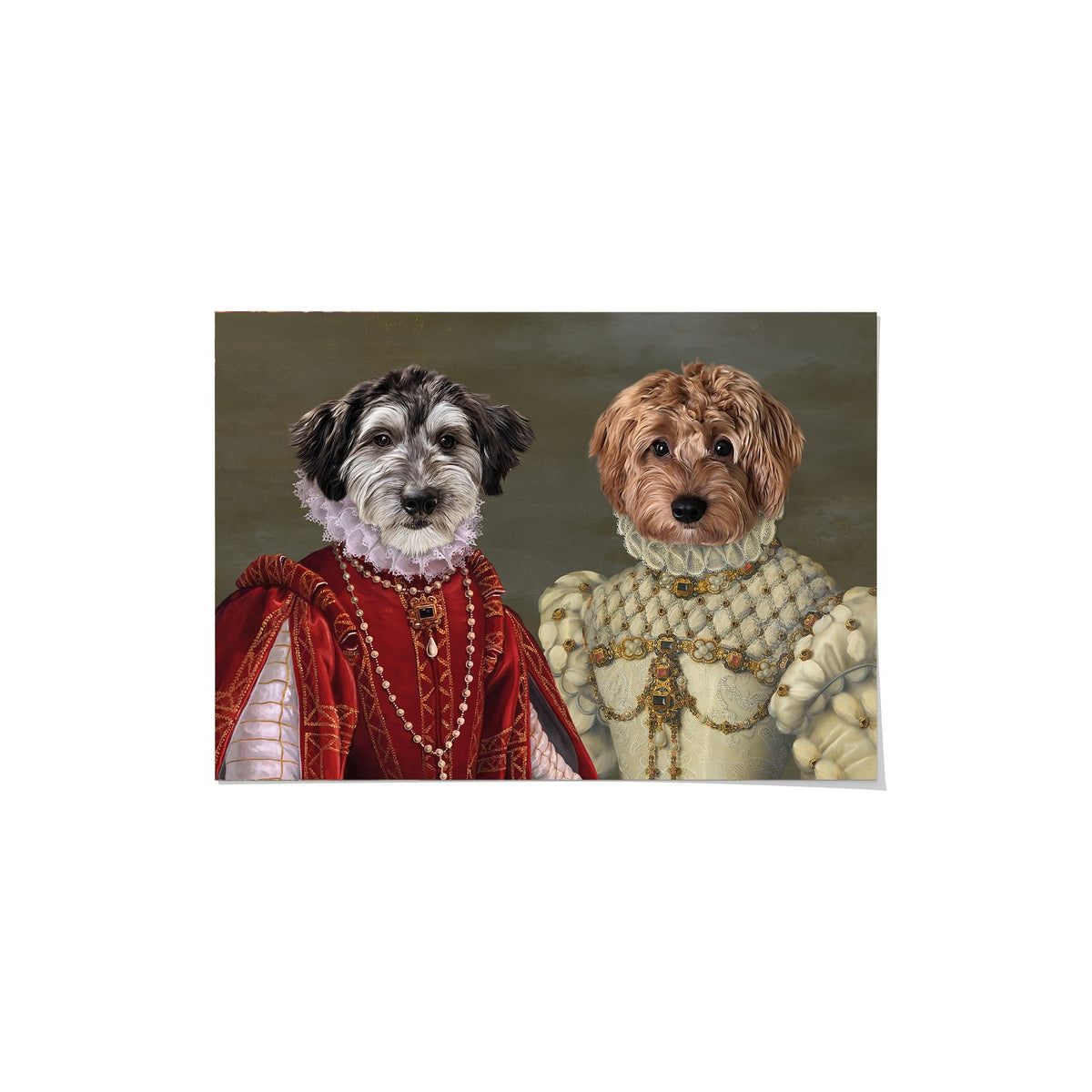 The Queen of Roses and Princess | Custom Renaissance Pet Poster | Crown ...