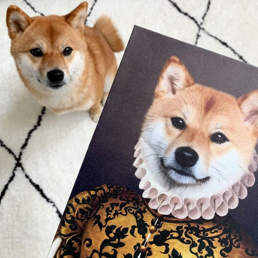 The Golden Queen | Custom Renaissance Pet Canvas | Crown And Paw ...